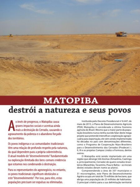 Matopiba: destrói a natureza e seus povos